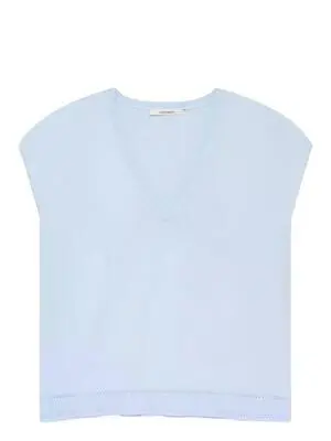 Malìparmi V-neck Top With Openwork Hem - Blue