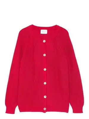 BEYOU Buttoned Knit Cardigan - Red