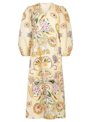 MARIE OLIVER Everette Floral Puff-sleeve Dress - Neutrals