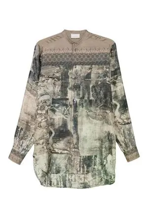 PIERRE-LOUIS MASCIA Aloe Long-sleeve Shirt - Neutrals