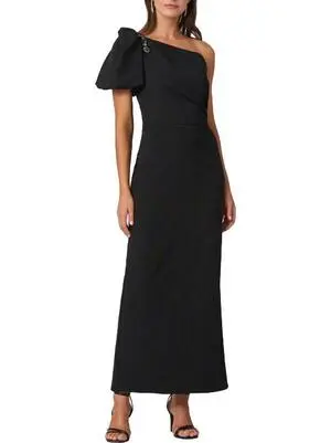 Shoshanna Midnight Embellished Crepe Perla Dress - Jet