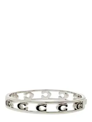 COACH Logo Brass Bracelet - Silver