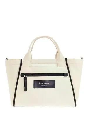 Kate Spade New York Zipped-Pocket Contrasting-Trim Tote Bag Neutrals