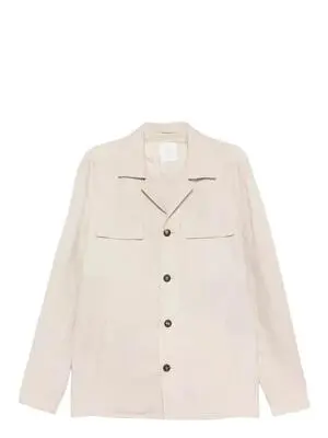 Eleventy Buttoned Chest-pocket Overshirt - Neutrals