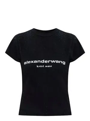 Alexander Wang Rhinestone-embellished T-shirt - Black