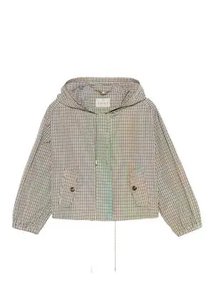 Marella Check Hooded Jacket - Brown