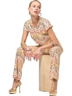 BTB LOS ANGELES Katya Straight-leg Sequin Knit Pants - Multi