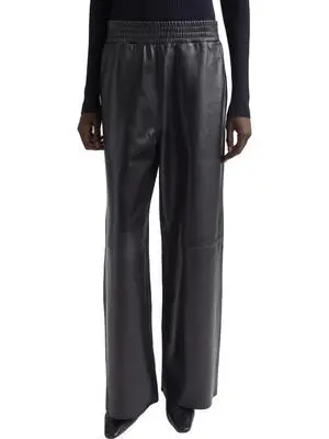 STAND STUDIO Maja Wide-leg Leather Pants - Black