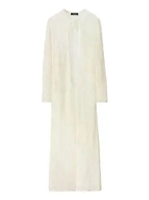 Fabiana Filippi Long-sleeve Tie-neck Cardigan Coat - Neutrals