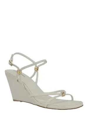 Calvin Klein Deliney Ankle Strap Wedge Sandal - White