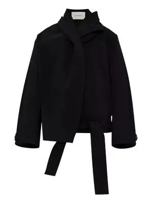 ENTIRE STUDIOS Belted Panelled Jacket - Black
