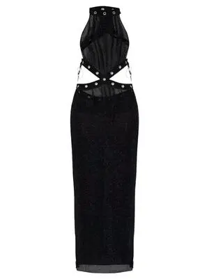Oseree Halterneck Maxi Dress - Black