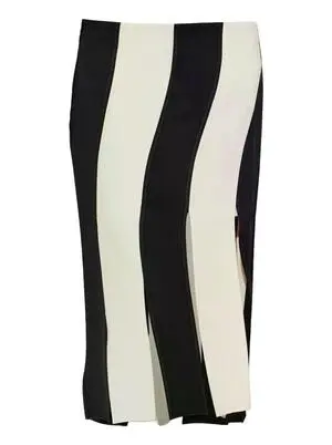 ENTIRE STUDIOS Striped Midi Skirt - Black