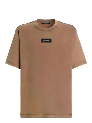 Dolce & Gabbana Cotton T-shirt With Print - Brown