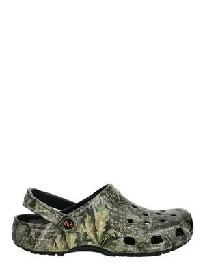 CROCS Perforated Print Slides - Green