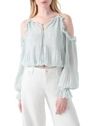 GUESS Emilia Clip Dot Cold Shoulder Top