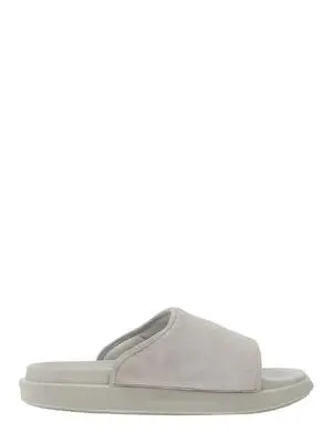 Y3 Logo-detail Suede Slides - Grey