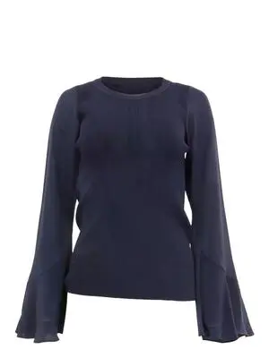 SANDRO Ribbed Bell-Sleeved Top