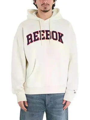 REEBOK Logo-embroidered Hoodie - Neutrals