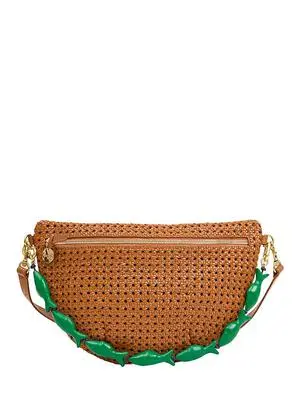 Clare V. Grande Woven Leather Fanny Pack - Tan