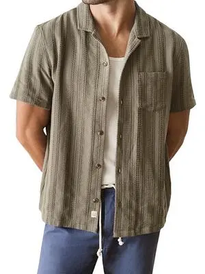 Marine Layer Dobby Stripe Resort Shirt - Olive
