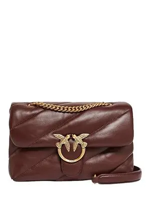 Pinko Love Puff Classic Leather Convertible Crossbody Rq