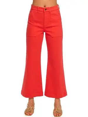 Ramy Brook Clifford Cropped High-rise Kick Flare Jeans - Crimson