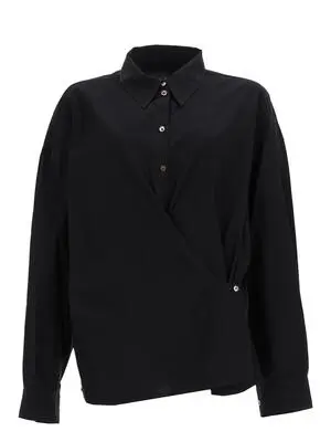 LEMAIRE Straight Collar Twisted Shirt - Black