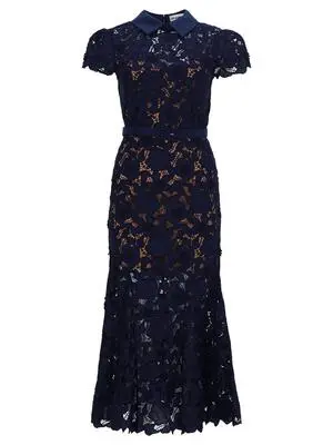 SELF-PORTRAIT Lace Midi Dress Blue