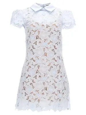 Self-Portrait Lace Bodice Mini Dress In White - 70% Off | Editorialist