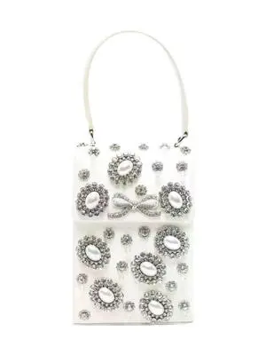 SELF-PORTRAIT Bow-embellished Tote Bag - Neutrals