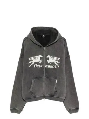 REPRESENT Pegasus Zip-Fastening Hoodie Grey