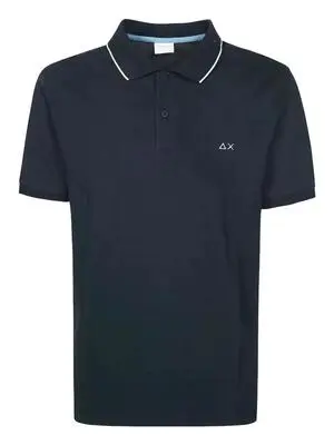 SUN 68 Contrast-trim Polo Shirt - Blue