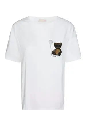 Liu Jo T-shirt With Embellished Bear Appliqu - White