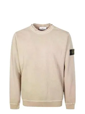 Stone Island Logo-patch Crew-neck Sweatshirt - Neutrals
