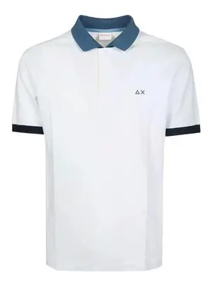 SUN 68 Contrast-collar Polo Shirt - White