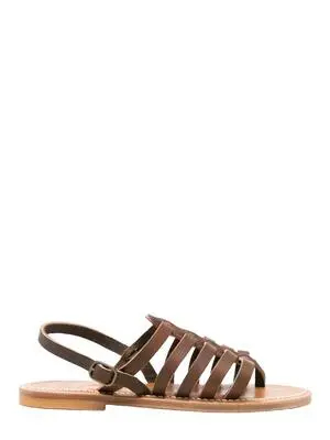 K.JACQUES Strappy Flat Sandals - Brown