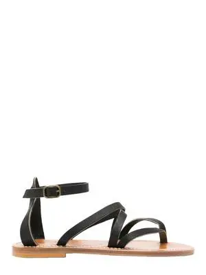 K.JACQUES Strappy Flat Sandals - Black