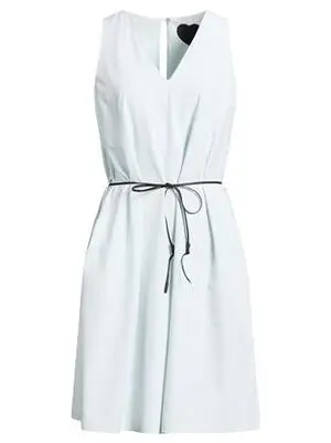 RRD Sleeveless V-neck Midi Dress With Belt - Blue
