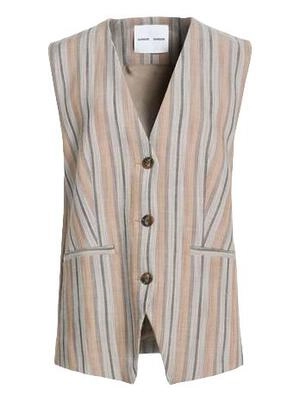 SAMSØE Φ SAMSØE Striped Single-breasted Blazer - Sand
