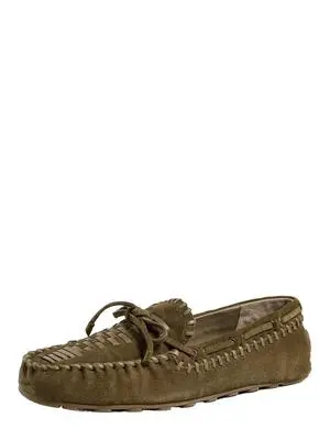 Free People Misty Suede Moccasins - Olive Suede