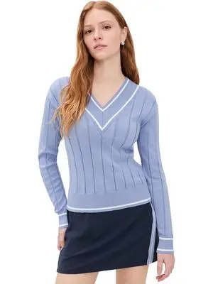 RHONE Varsity Cable Knit Sweater - Hydrangea Blue