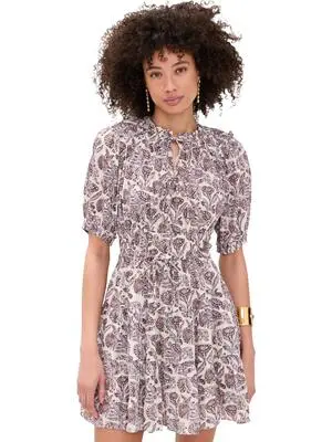 Ulla Johnson Soffia Short Sleeve Mini Dress In Floral Print - Meadow