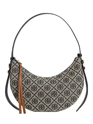 Tory Burch Romy T Monogram Half-moon Bag - Tory Navy