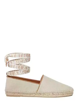 Stella McCartney Logo-Lettering Flat Espadrilles Neutrals