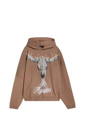 REPRESENT British Cowboys Graphic Cotton Hoodie - Dusty Brown