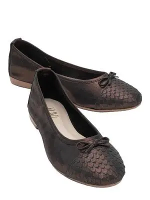 FOREVER & ALWAYS SHOES Copos Leather Ballet Flats Copper
