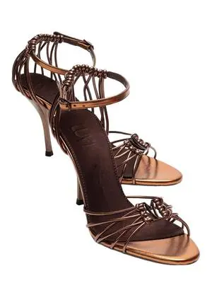 PROLOGUE SHOES Arona Stiletto Sandals Brown