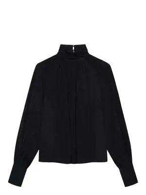 ANINE BING Draped Blouse - Black