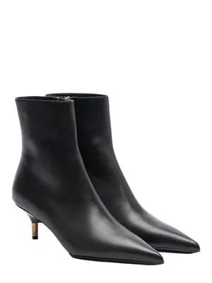 Khaite Bella Leather Ankle Boots - Black